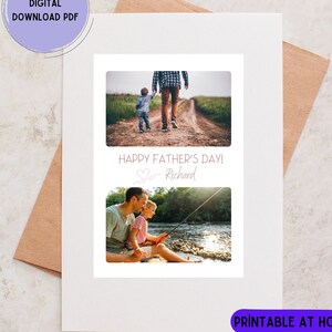 Editable Father's Day Card Happy Father's Day Photo Card for Dad With ...