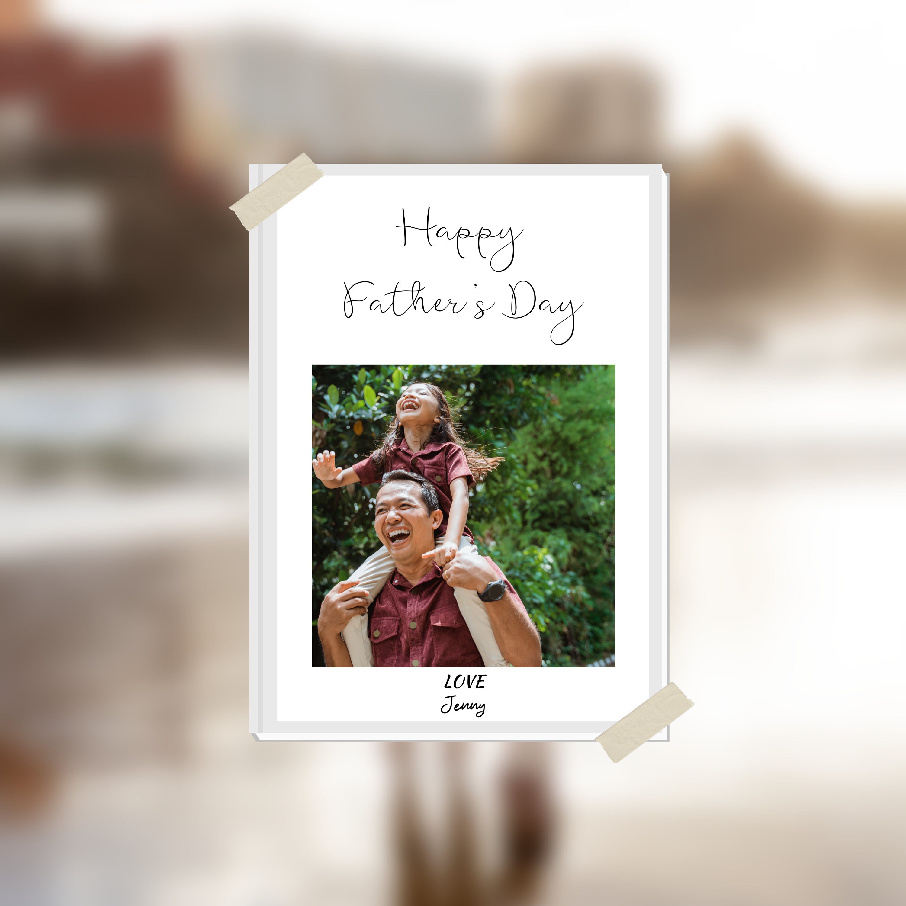 Personalized Fathers Day Photo Card,editable Digital Template, Minimal ...