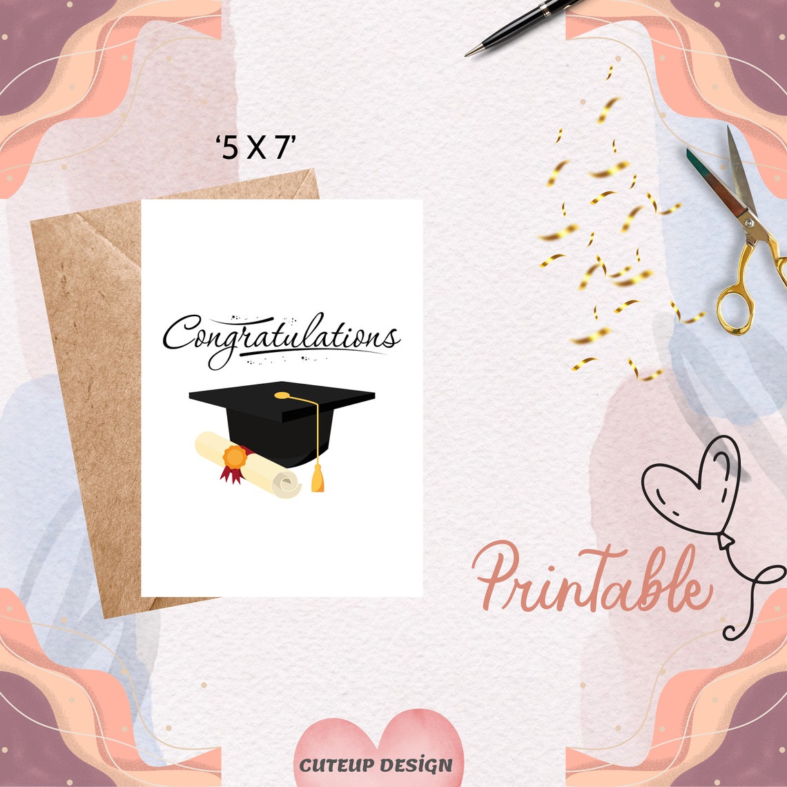 Printable Graduation Card,cute Graduation Card, Graduation Gift ...