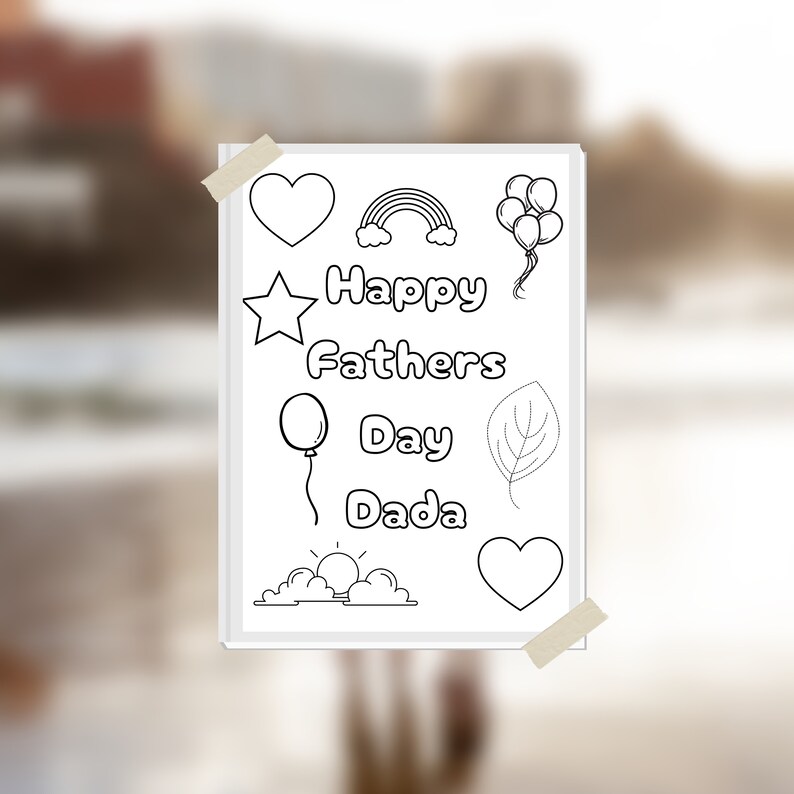 Happy Fathers Day Dada Printable Coloring Sheet for Kids Toddlers ...