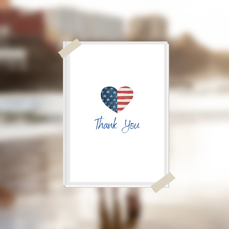 Memorial Day Card Printable, Remember and Honor Card, Patriotic Thank ...