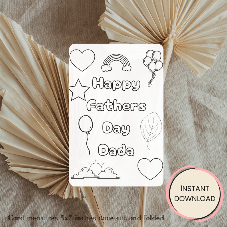 Happy Fathers Day Dada Printable Coloring Sheet for Kids Toddlers ...