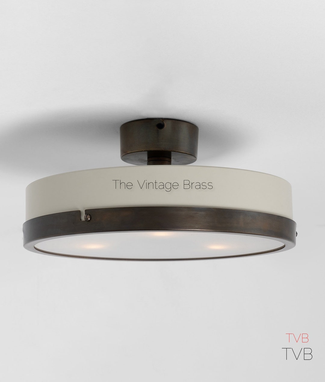 1950's Modern Matte White Patina Brass Antique Scone Shade - Etsy