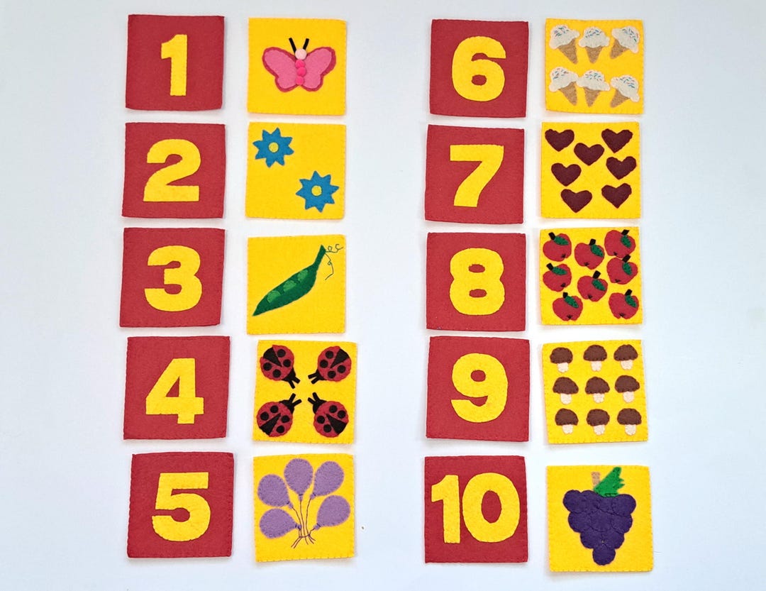 Felt Counting Cards 1-10 – Toddler Number Matching Game – Montessori ...