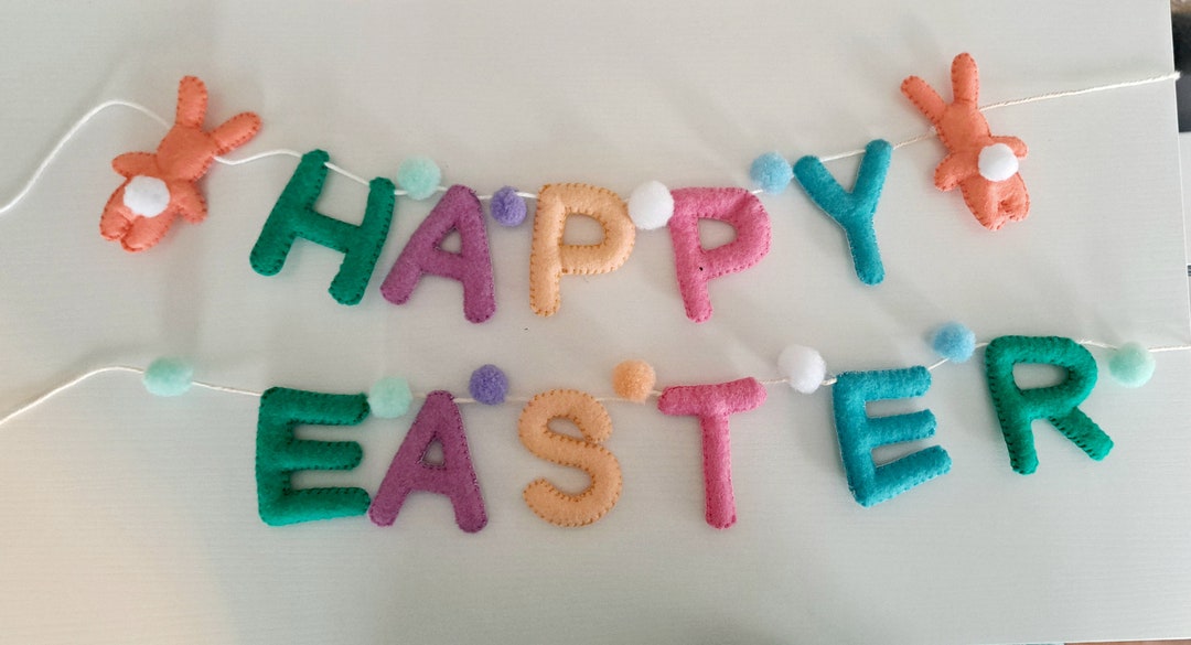 Happy Easter Garland. Wall Hanging Easter Decor Nursery Spring ...