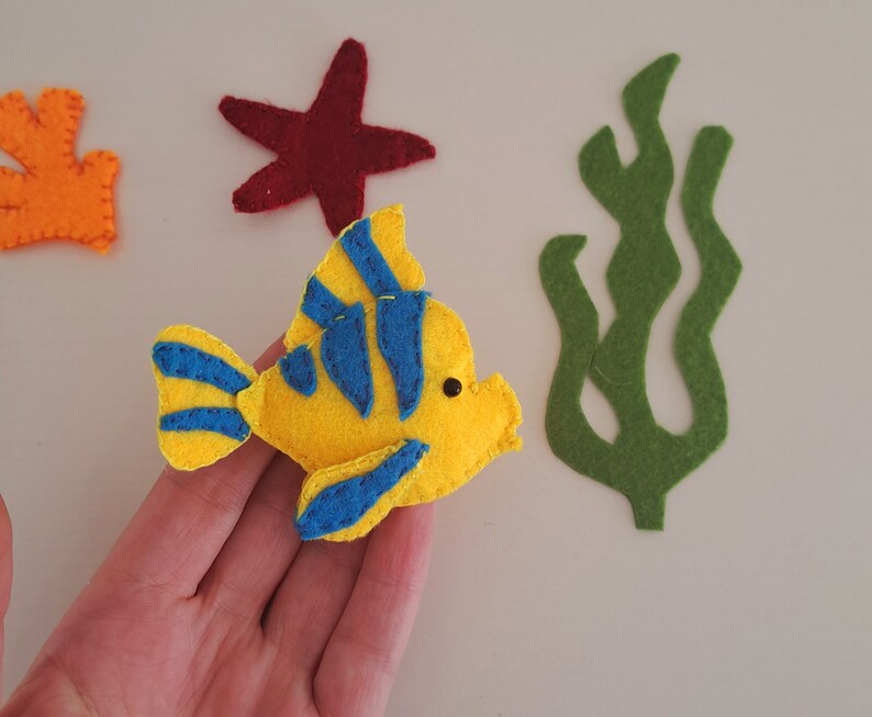 Sea Animals Plush Set Marine Figures Felt Sea Creatures Toys for ...