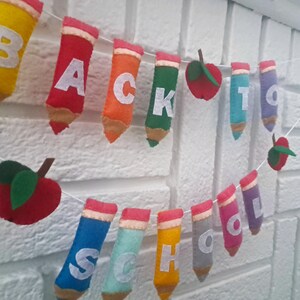 Back to School Felt Banner First Day of School Pencils Garland School ...