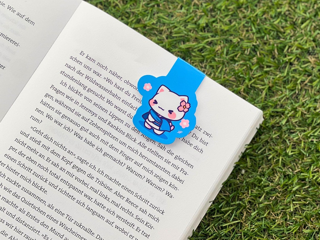 Cute Chibi Cat Magnetic Bookmark, Kawaii, Cute Bookmarks, Custom ...