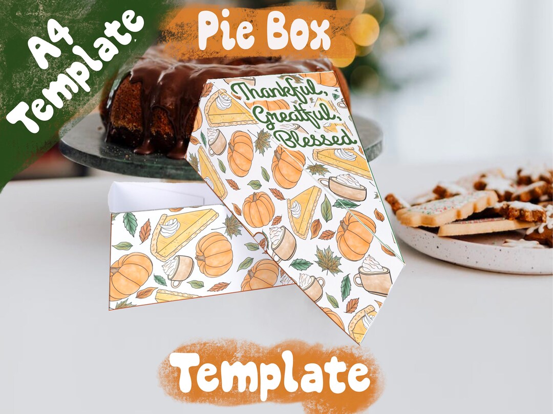 Thanksgiving Pie Slice Box Template Printable DIY Baking - Etsy