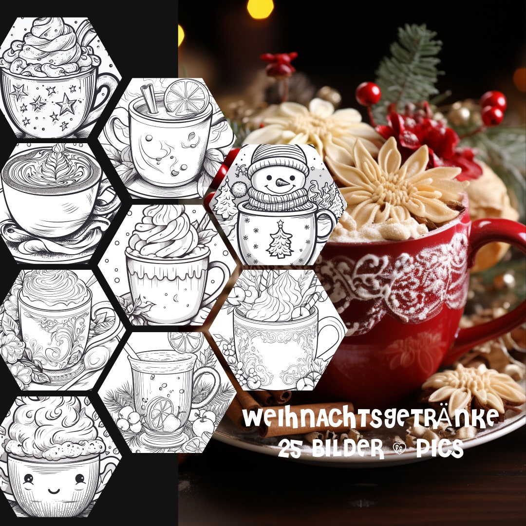 Sweet Christmas Cups Sweet Christmas Cups 25 Coloring - Etsy