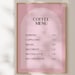 Coffee Menu Wall Art | Pink Kitchen Decor | Trendy Cafe Wall Art ...
