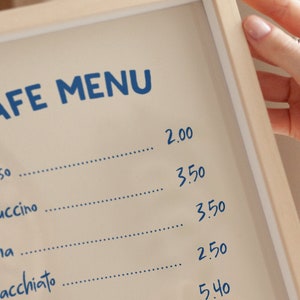 Cafe Menu Wall Art | Hand Drawn Kitchen Decor | Trendy Kitchen Wall Art ...