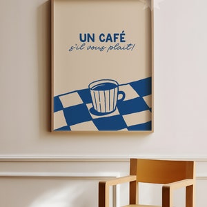 Coffee Cafe Print | French Paris Cafe Poster | Retro Kitchen Wall Art ...