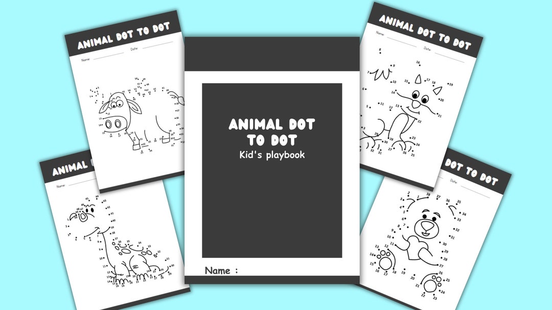 Printable Animal Dot to Dot Drawing Book for Kids - Etsy