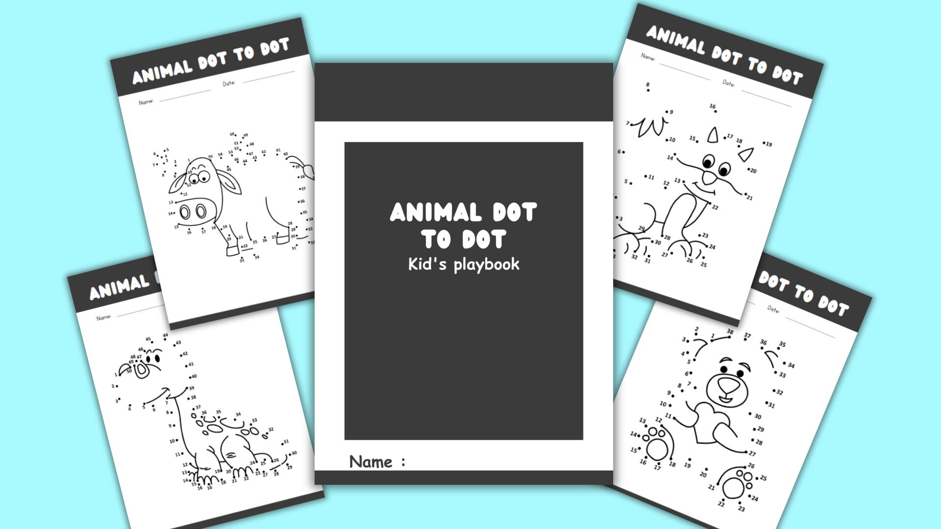 Printable Animal Dot to Dot Drawing Book for Kids - Etsy