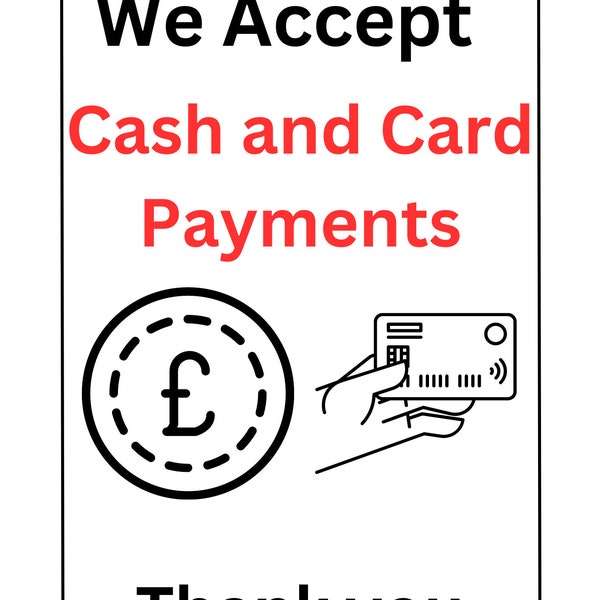 Payments Accepted Sign - Etsy