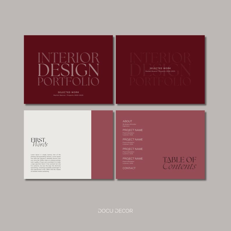 Minimalistic Canva Portfolio Template for Interior Design and ...
