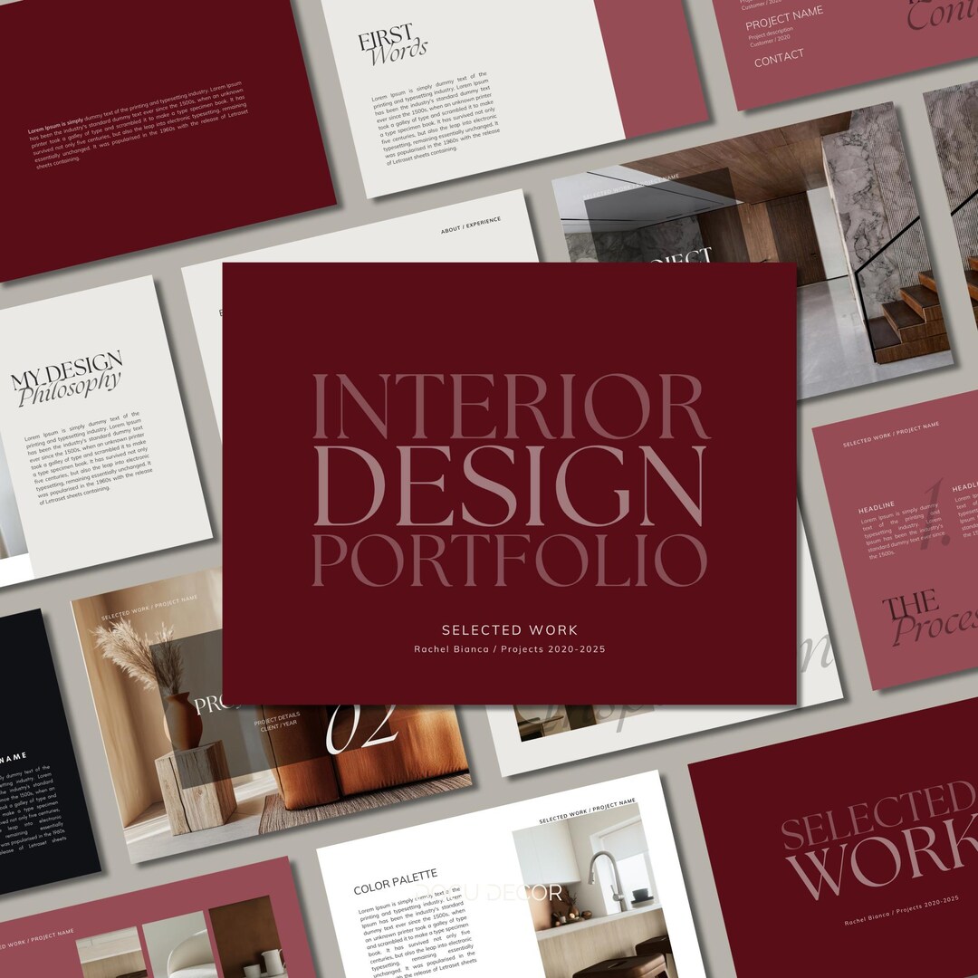 Minimalistic Canva Portfolio Template for Interior Design and ...