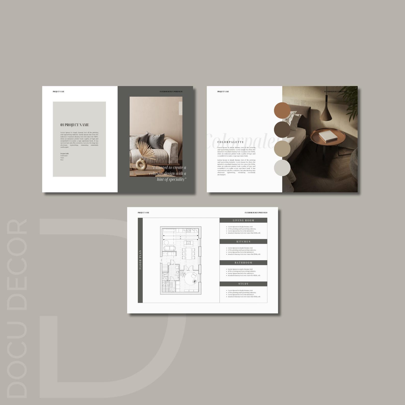 Portfolio for Interior Designer | A3 Size | Editable in Canva - Etsy