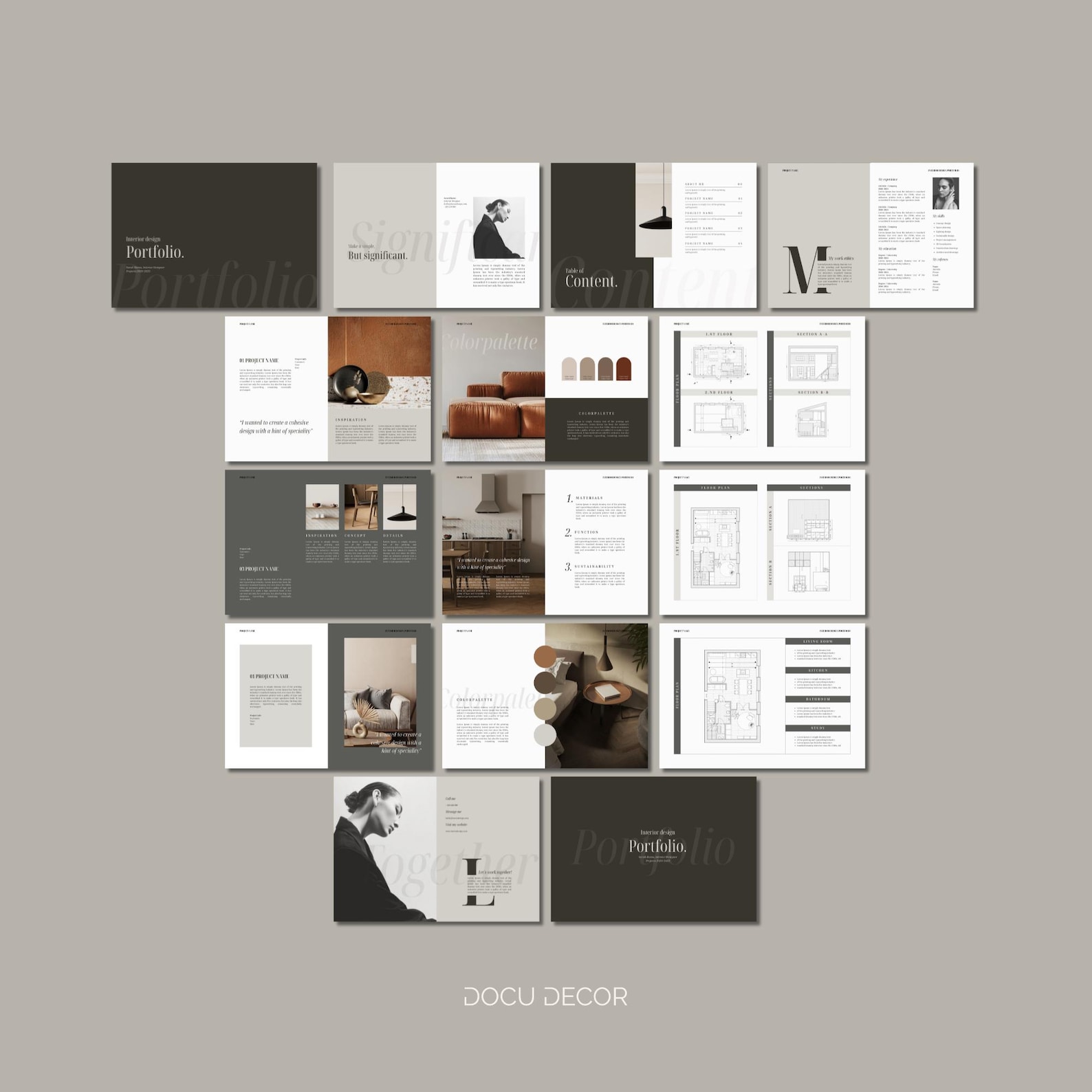 Portfolio for Interior Designer | A3 Size | Editable in Canva - Etsy