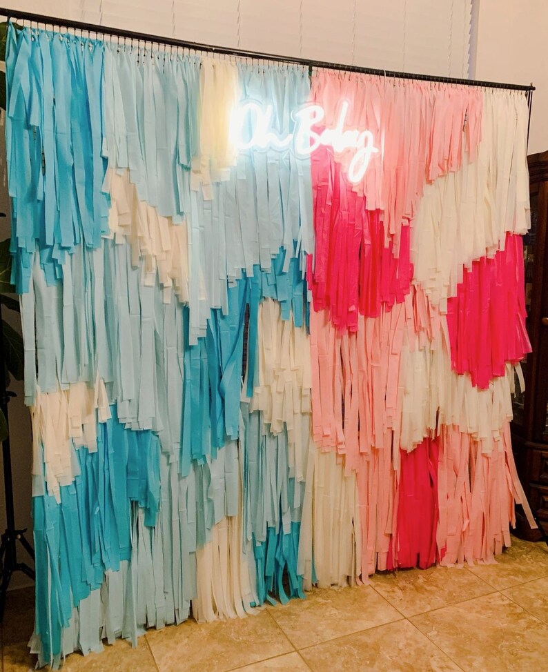 Gender Reveal Fringe Backdrop - Etsy