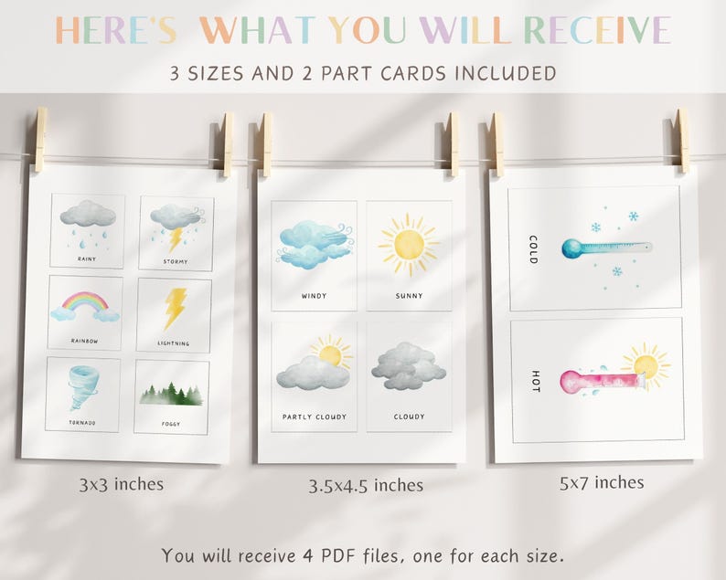 Printable Flashcards,weather Flashcards,flashcards,montessori Cards ...