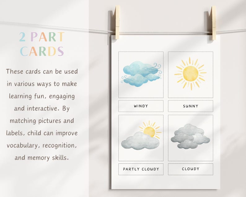 Printable Flashcards,weather Flashcards,flashcards,montessori Cards ...
