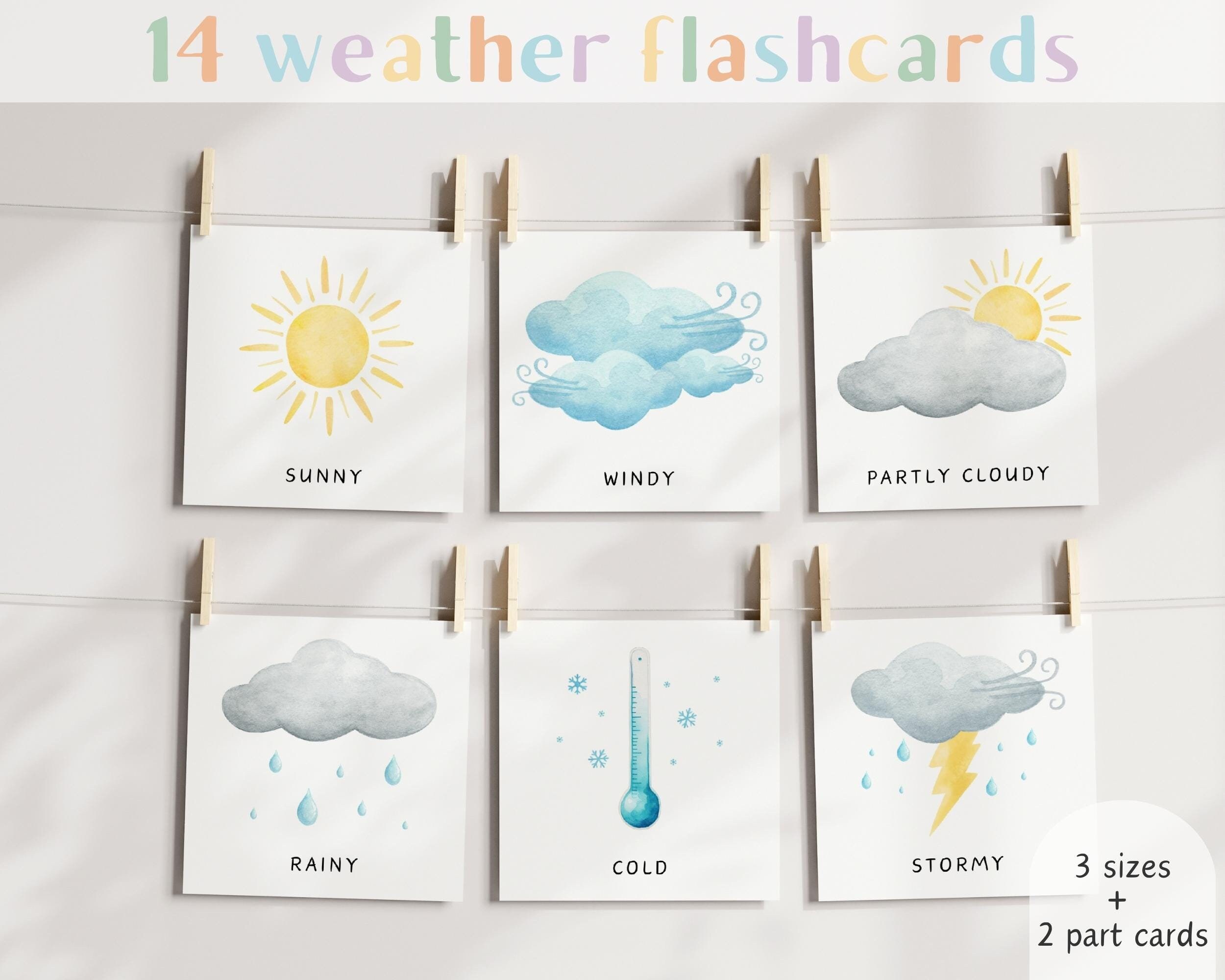 Printable Flashcards,weather Flashcards,flashcards,montessori Cards ...