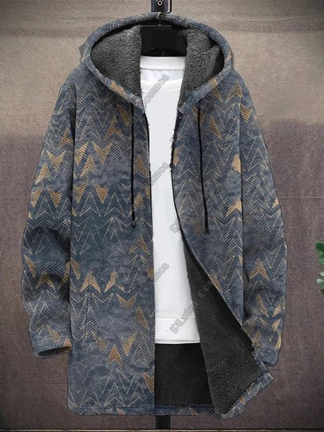 New 3D Printing Retro Abstract Art Multi-color Winter Hooded Zipper ...