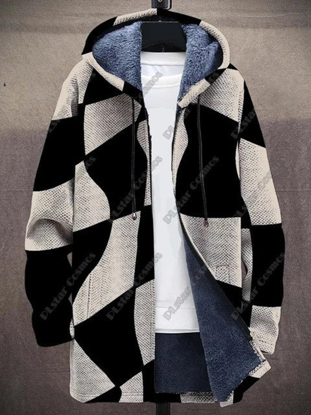 New 3D Printing Retro Abstract Art Multi-color Winter Hooded Zipper ...