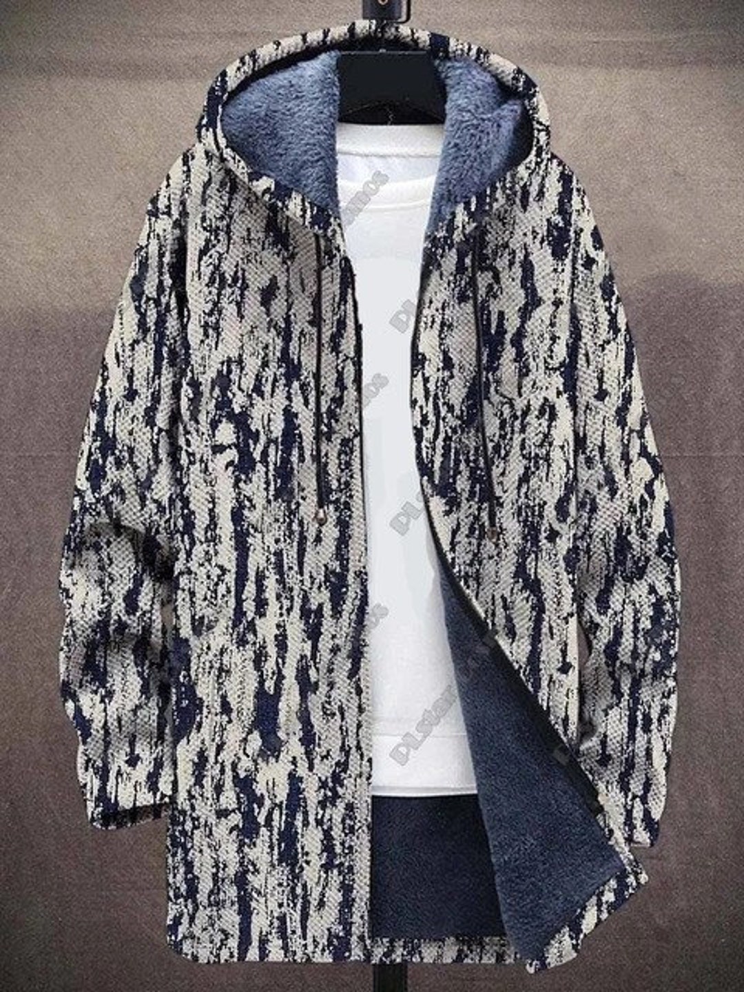 New 3D Printing Retro Abstract Art Multi-color Winter Hooded Zipper ...