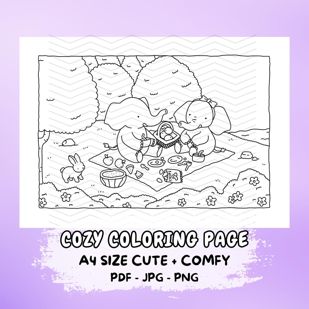 Animal Coloring, Coloring Printables, Coloring Cozy, Cozy Page, Digital ...