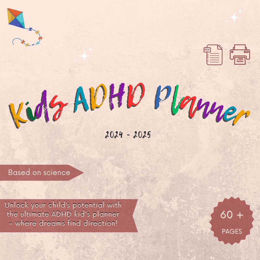 Printable ADHD Kids Planner ADHD Planner Kids Planner Printable Planner ...
