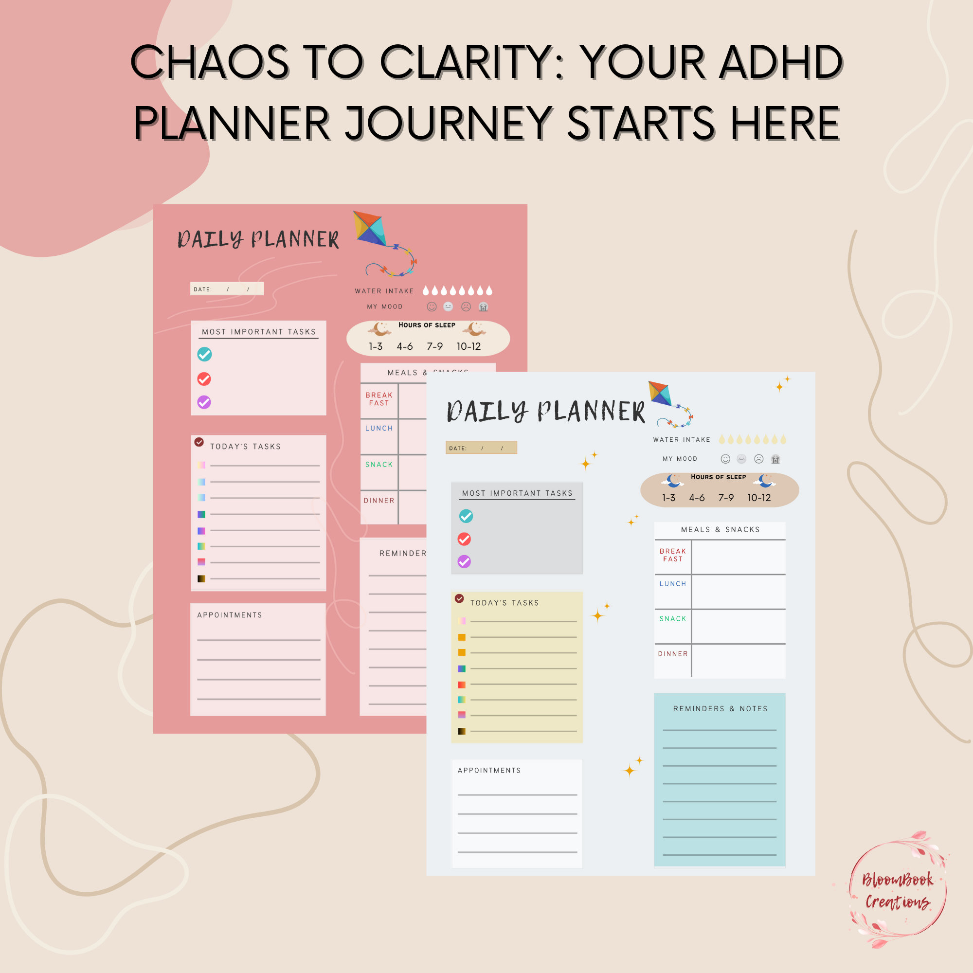 ADHD Daily Planner Printable Focus Planner Printable Planner Pages ADHD ...