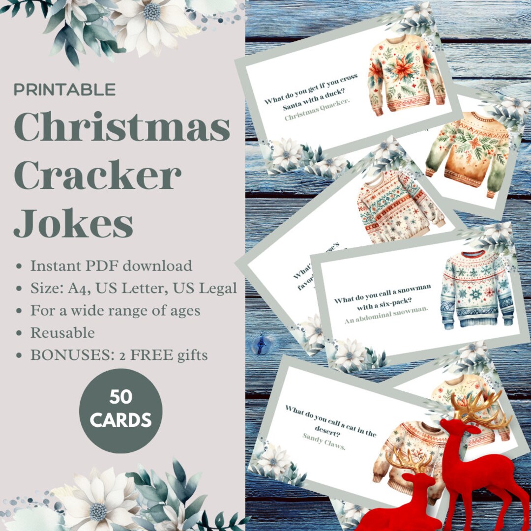 Jokes for Christmas Crackers Christmas Cracker Jokes Funny Christmas ...