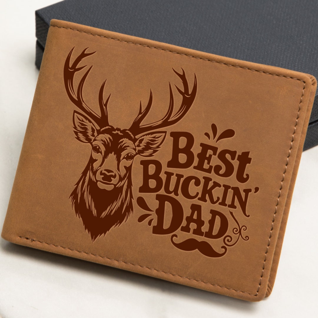 Best Buckin' Dad Wallet Gift for Dad From Daughter Son Graphic Leather ...