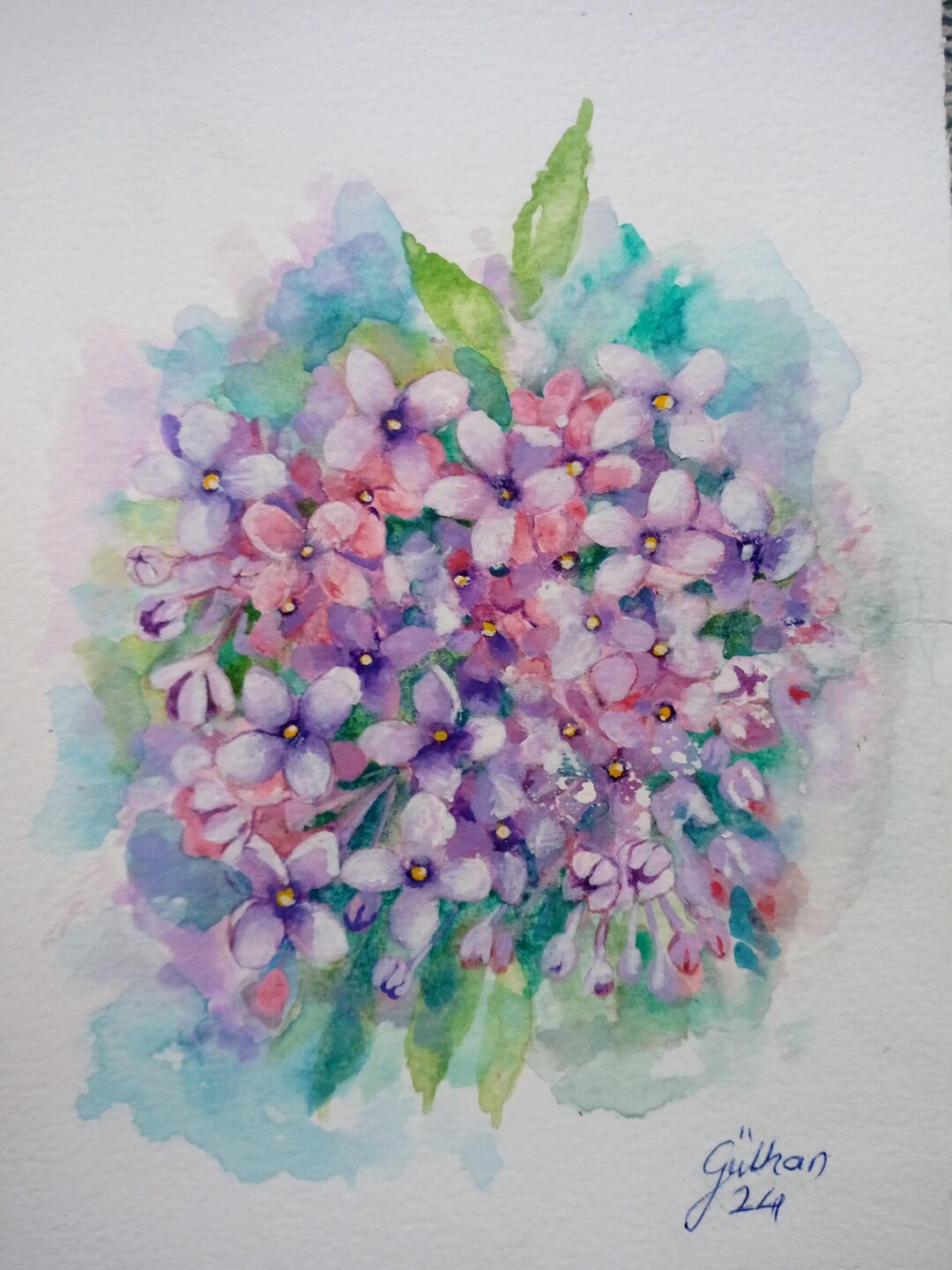 Lilacs Original Handmade Watercolor Painting, Framed - Etsy