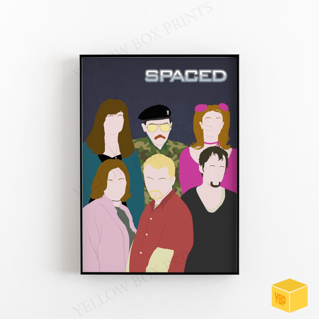SPACED Minimalist Comedy Characters Poster Print Available in A5, A4 ...
