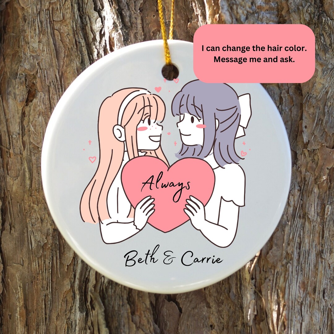 Personalized Valentine Ornament, Lesbian Gay Valentine Gifts, Lesbian ...