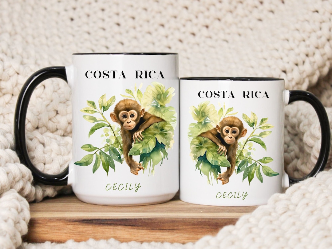 Personalized Costa Rica Monkey Coffee Mug, Gift for Monkey Lovers ...