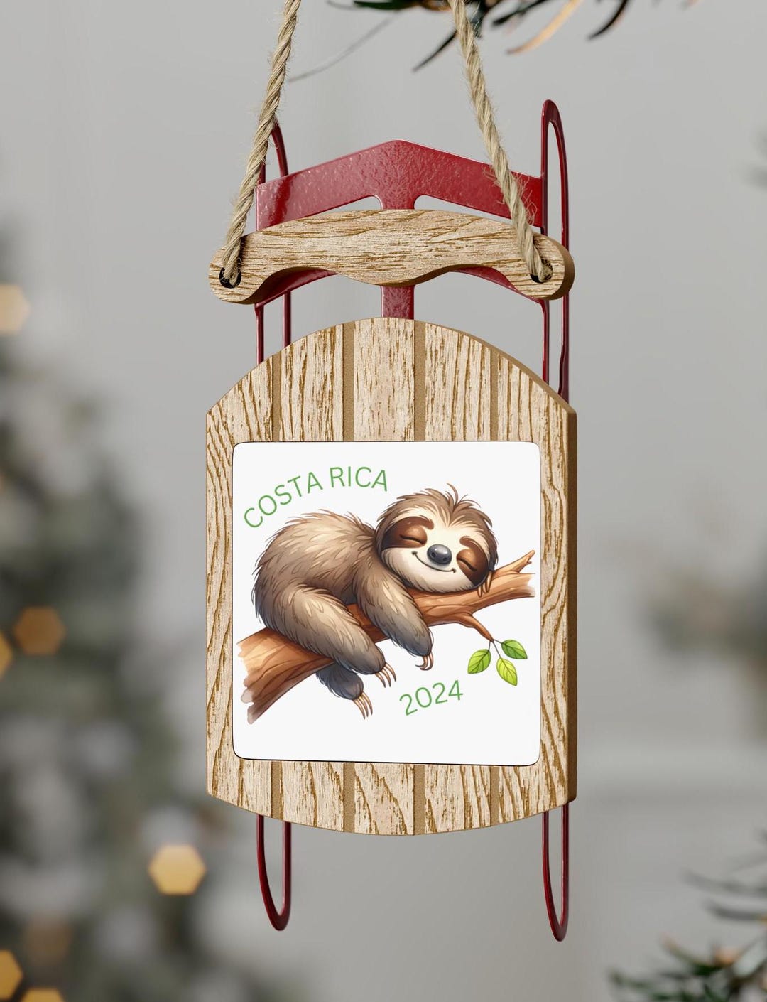 Personalized Sloth Ornament, Costa Rica Sloth, Sloth Gifts, Custom ...