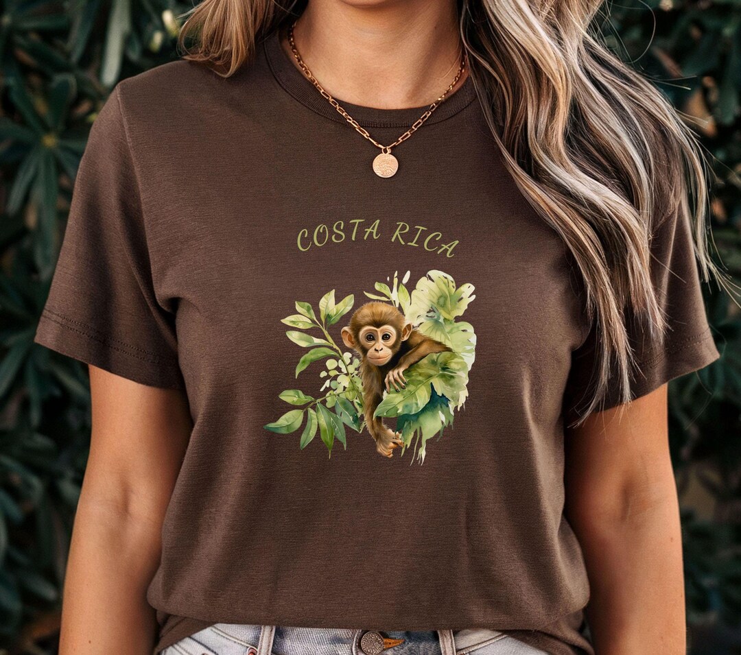 Costa Rica Monkey T-shirt, Rainforest Wildlife Tee, Tropical Vacation ...