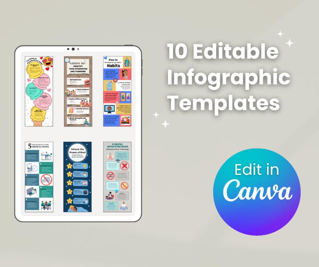 10 Editable Canva Infographic Templates Bundle | Self-improvement ...