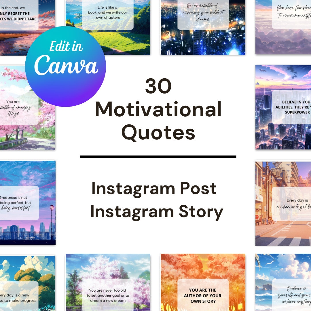 30 Instagram Motivational Quotes Templates Editable Templates Instagram ...