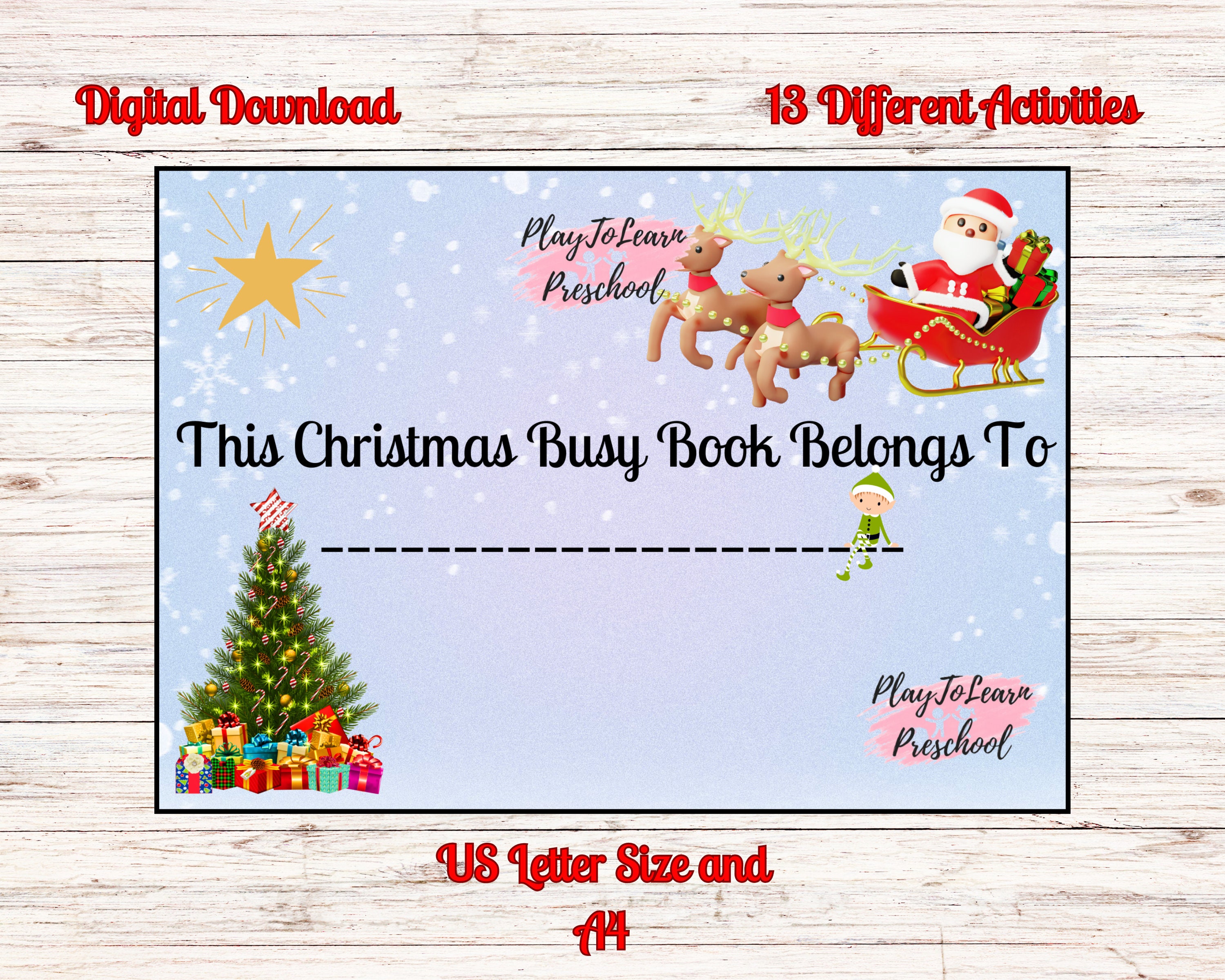 Christmas Busy Book Preschool Printable Quiet Book Homeschool ...