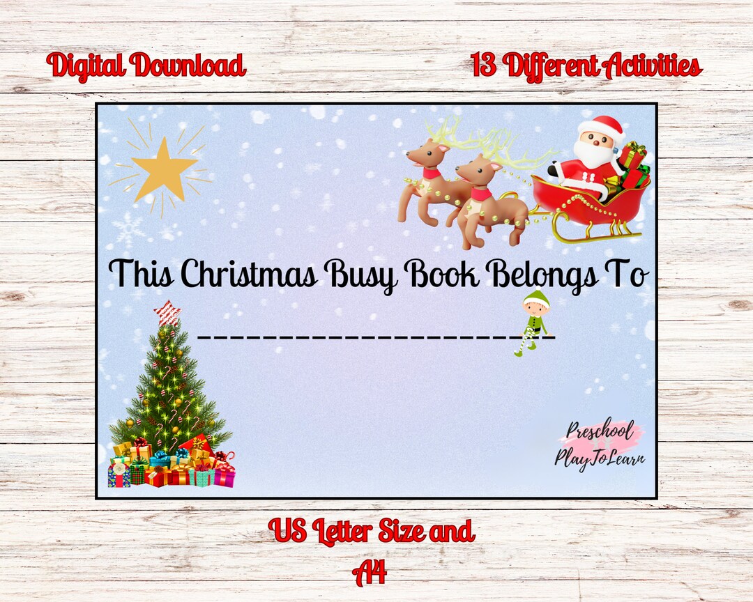 Christmas Busy Book Preschool Printable Quiet Book Homeschool ...