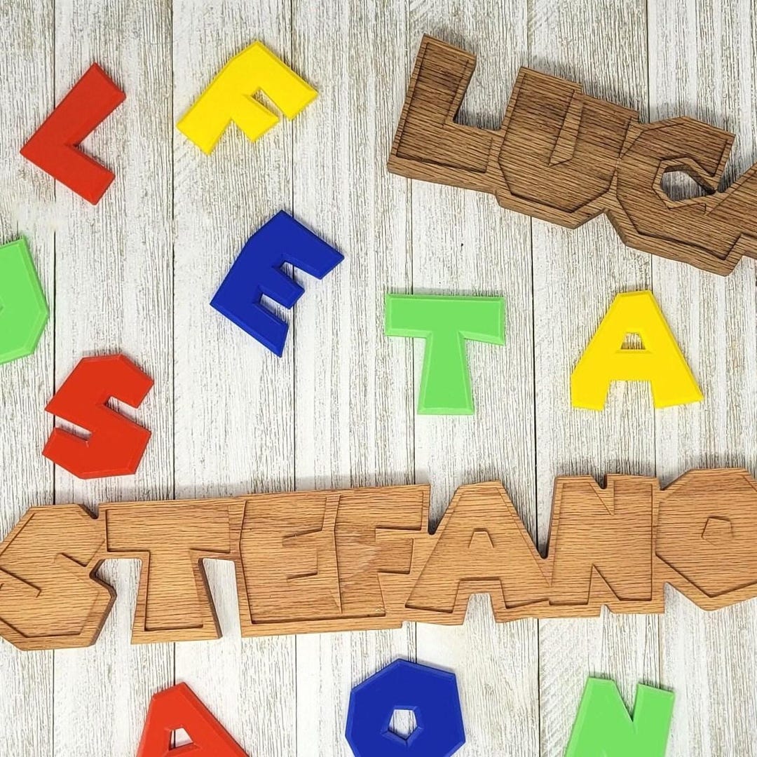 Personalized Super Mario Name Puzzle (wood & 3D Printed), Baby Birthday ...