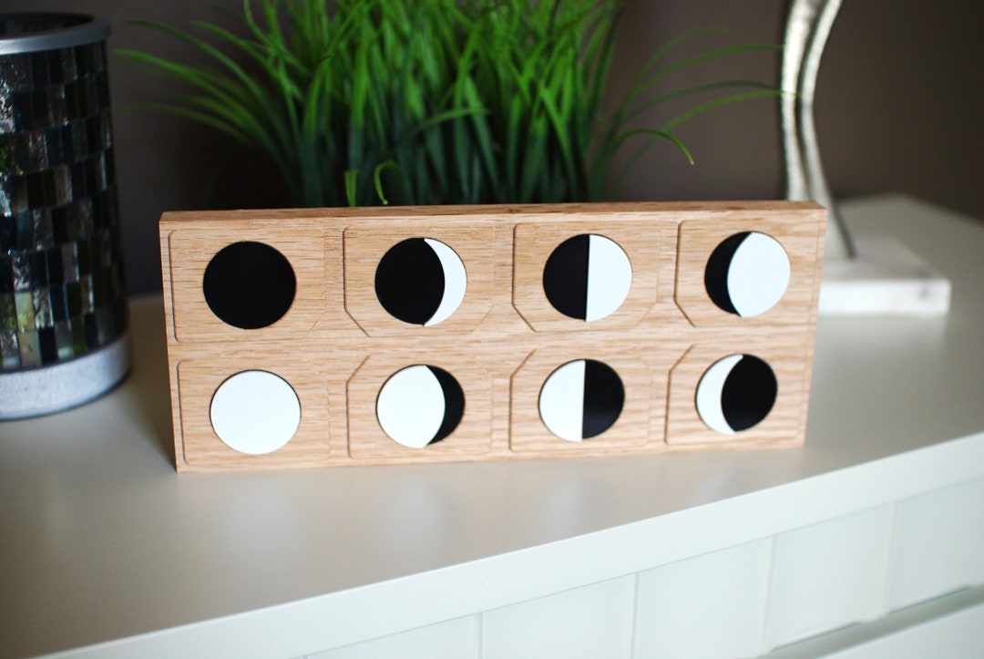 Lunar Phase Display wood & 3d Printed Phases of the Moon - Etsy Australia