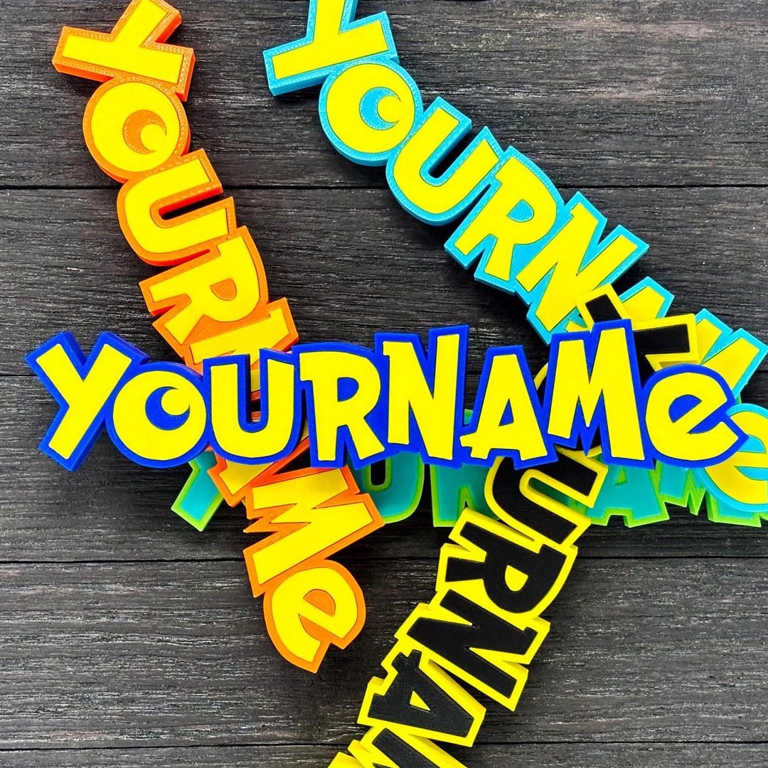 Custom Pokemon Nameplate Collection - 4 Themes, Personalized Desk Name ...