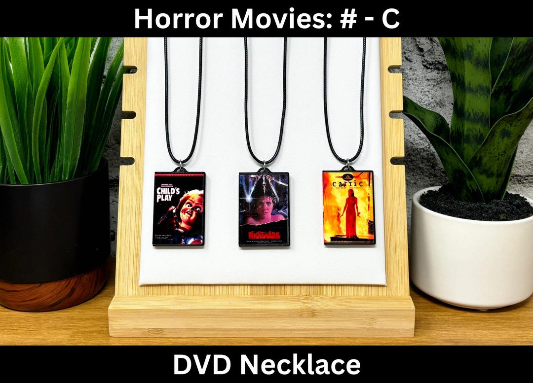 Horror Movie Necklace C, DVD Pendant Cover Art, Scary Thriller Jewelry ...
